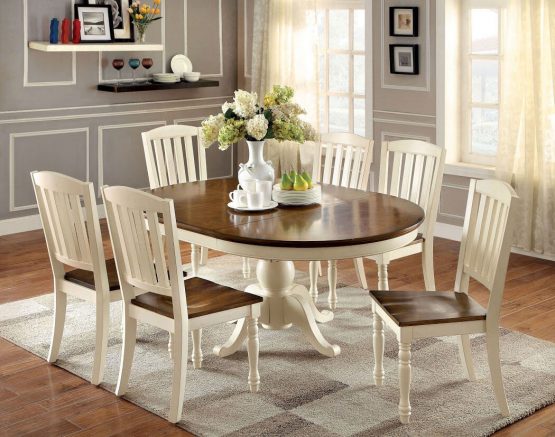 5 Piece Dayton Traditional Round Dining Set - USA Furniture Warehouse