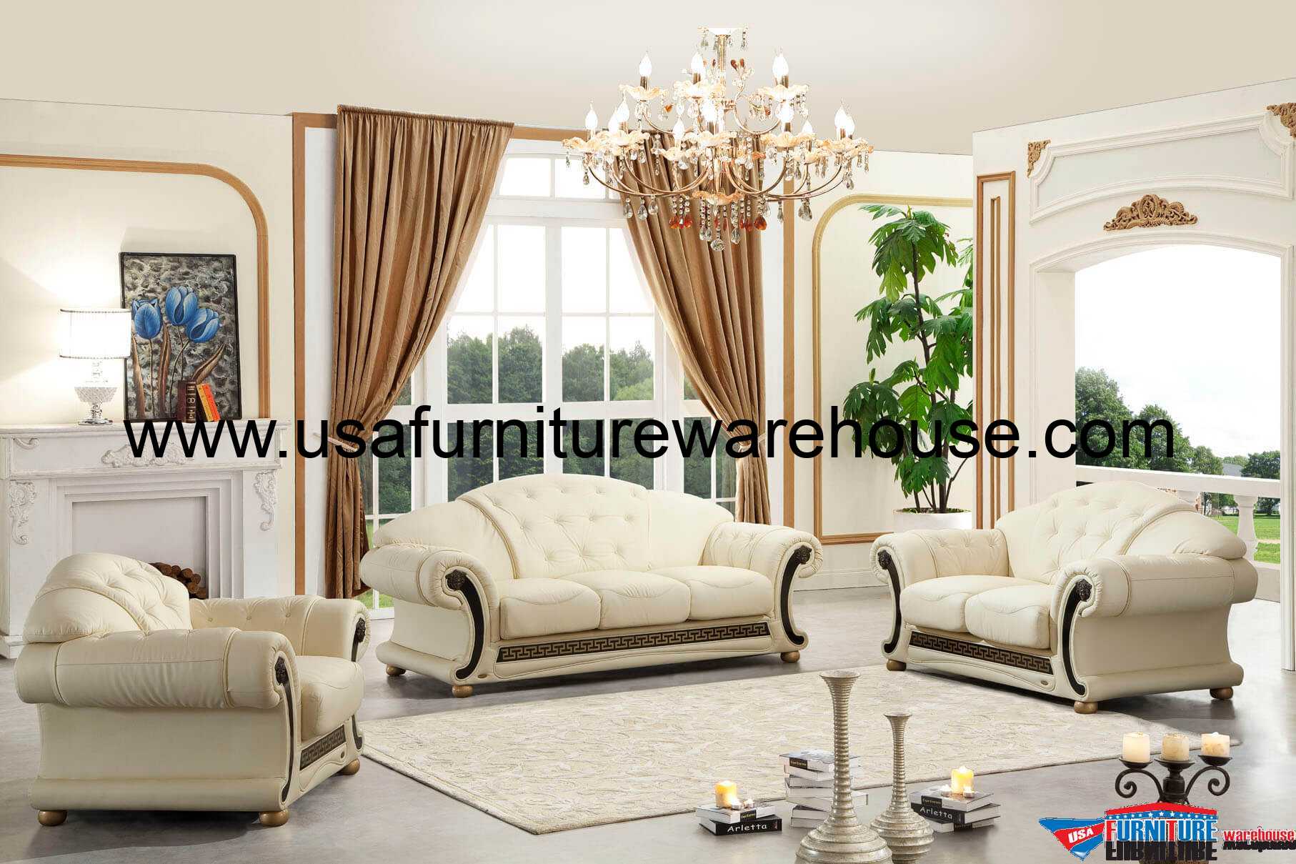 Versace leather sofa set store