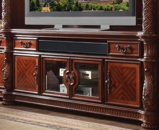 4 Piece Acme Vendome Entertainment Center Cherry Oak Finish - USA ...
