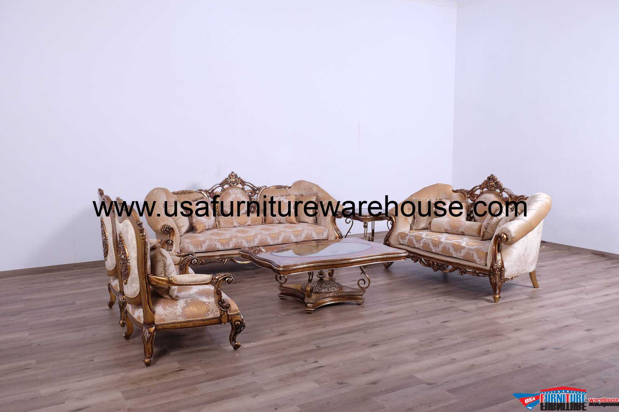 3 Pieces European Furniture Rosella II Luxury Sofa Set - USA Furniture ...