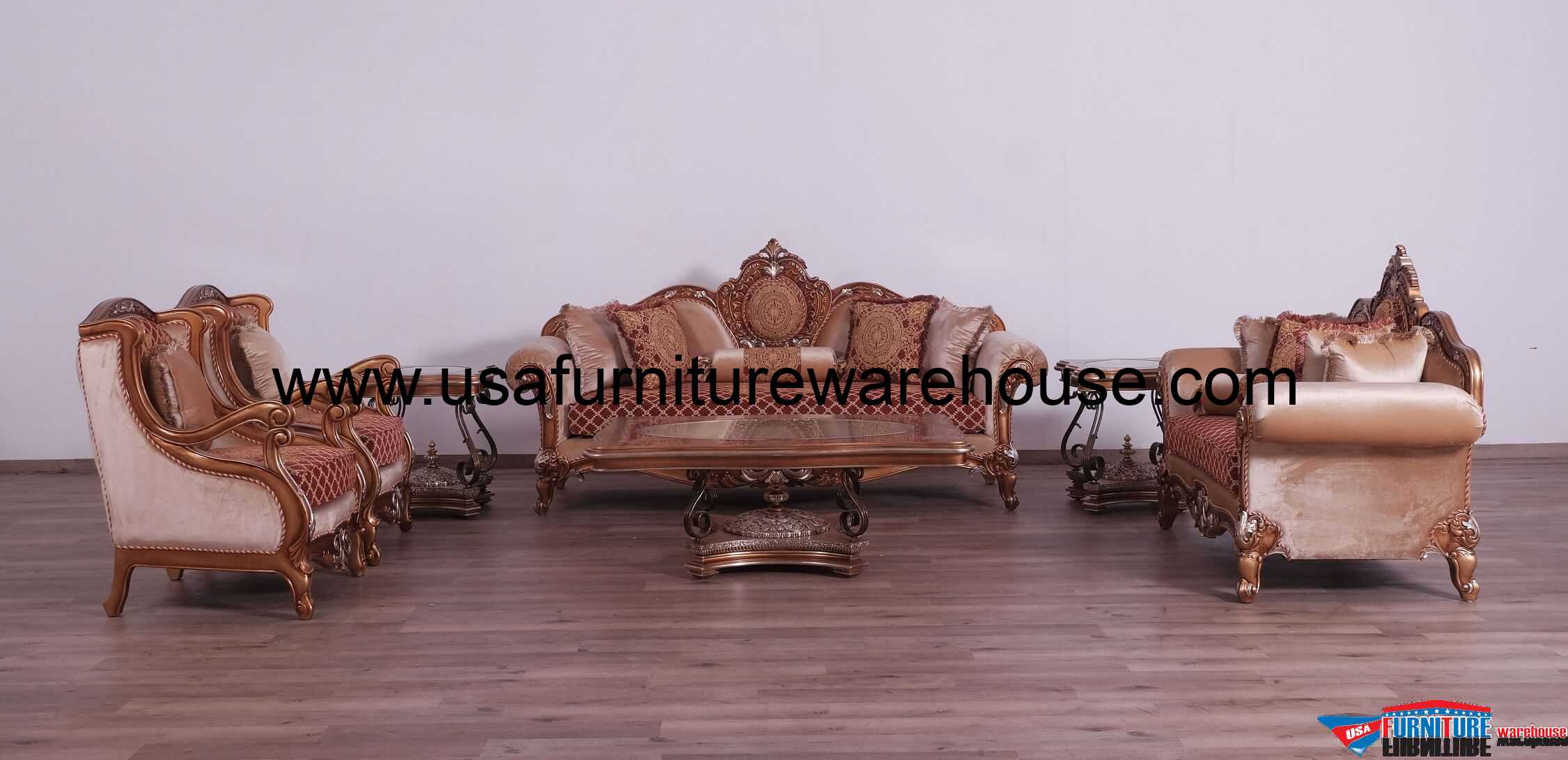 3 Piece European Furniture Raffaello III Sofa Set - USA Furniture Warehouse