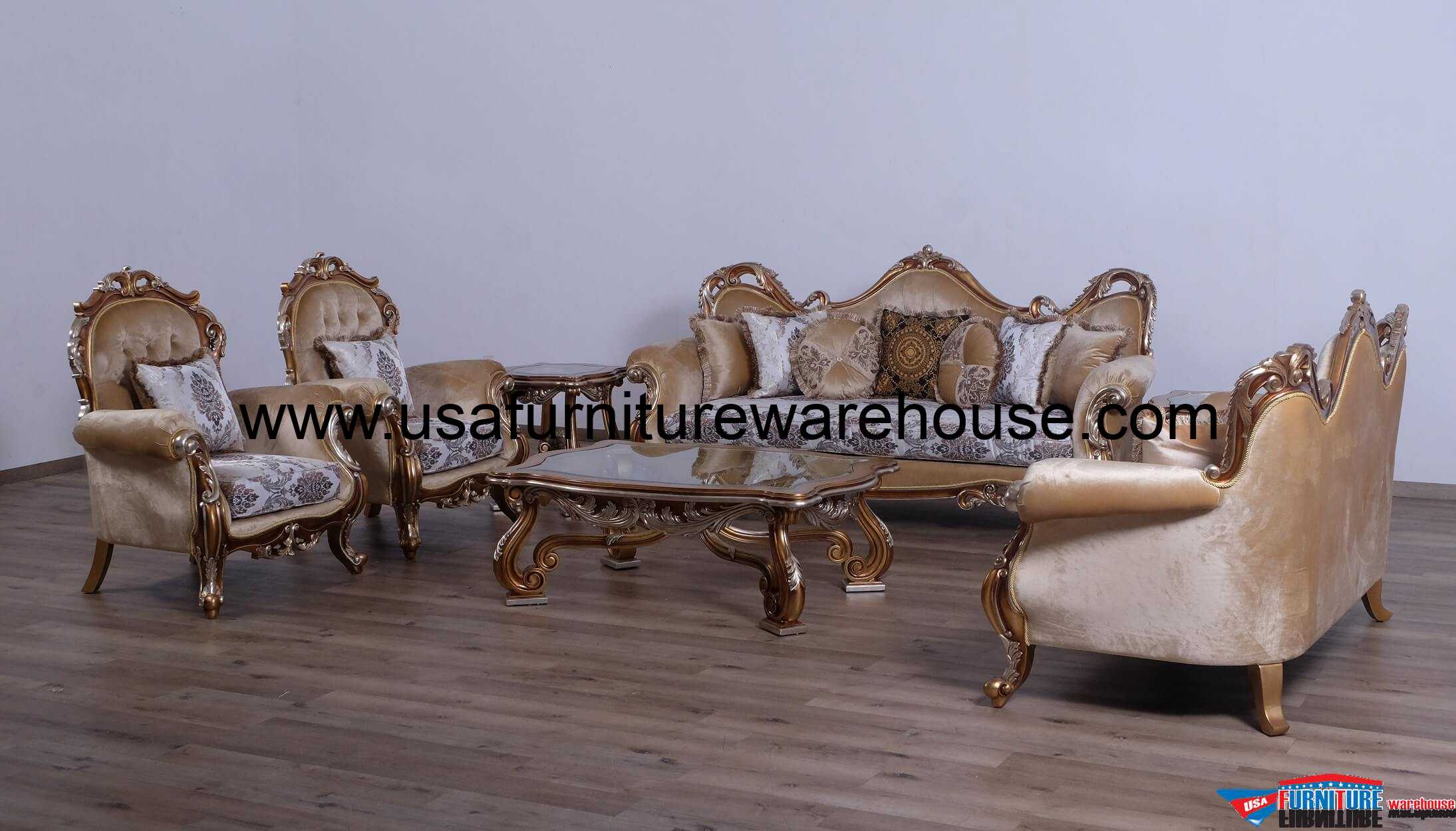 3 Piece European Furniture Tiziano II Sofa Set - USA Furniture Warehouse