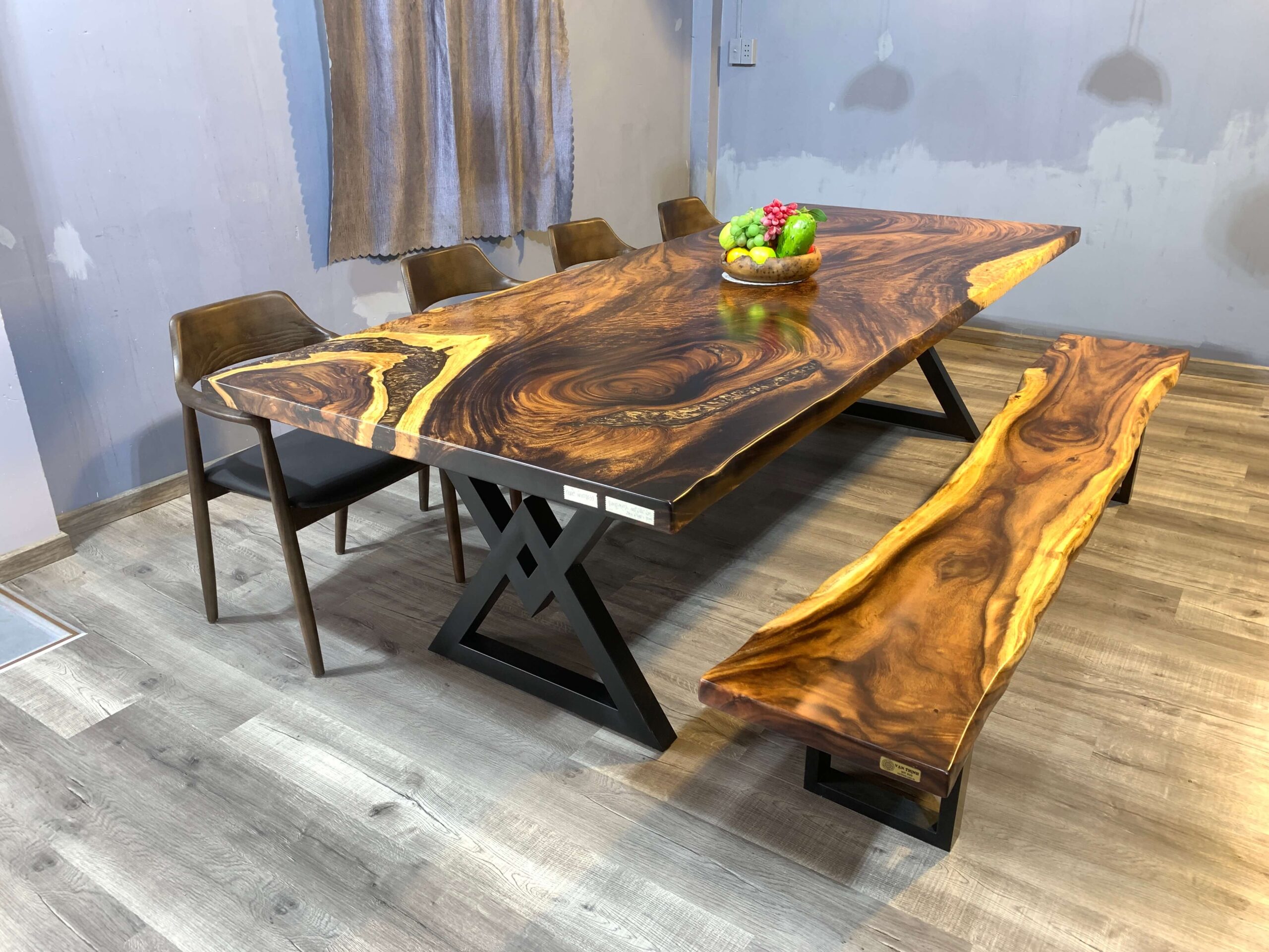 Africa 110″ Large Slap Live Edge Dining Table - USA Furniture Warehouse