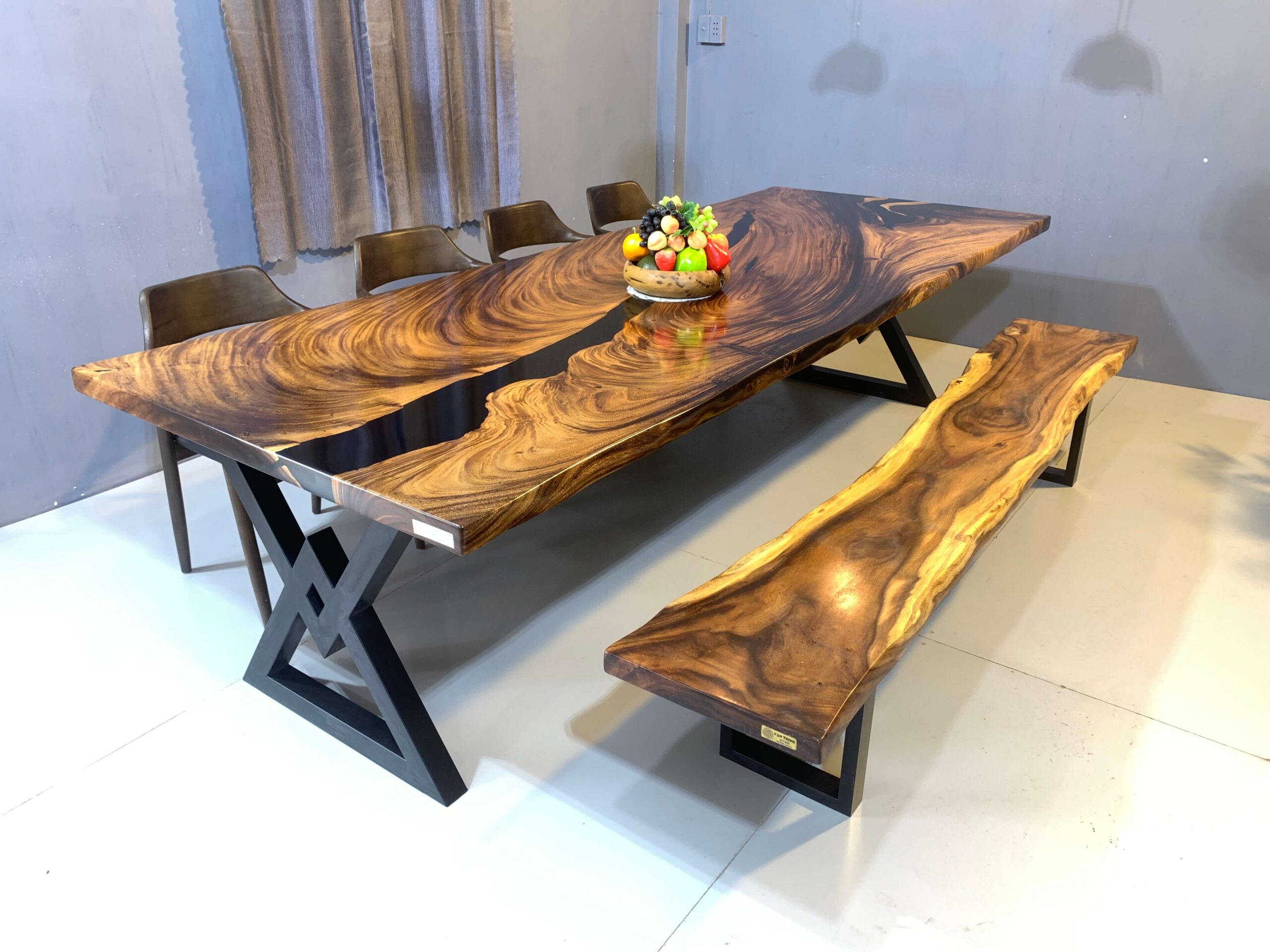 Alison 118″ Large Slap Live Edge Dining Table - USA Furniture Warehouse