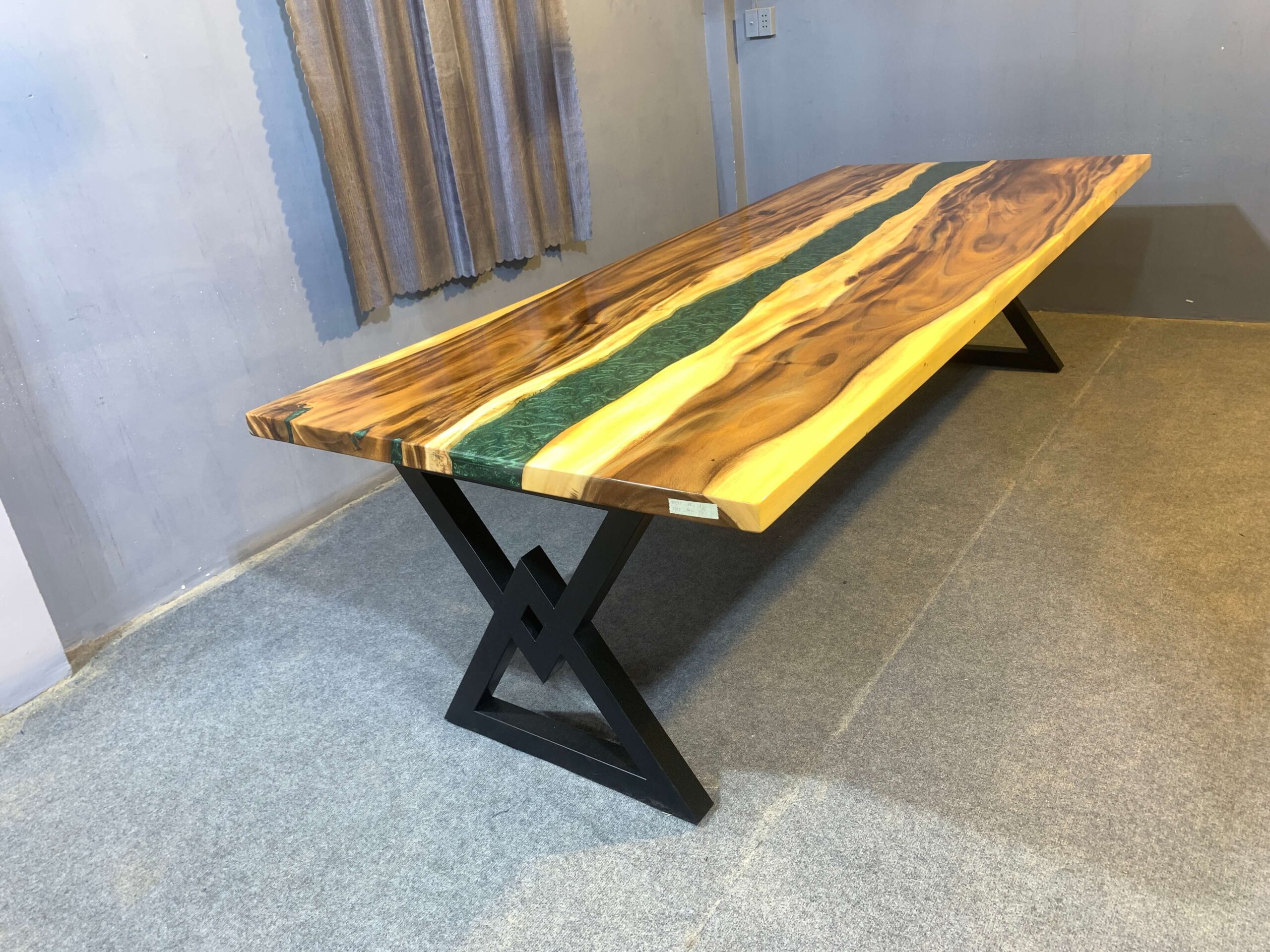 Colorado 118″ Green Epoxy Dining Table - USA Furniture Warehouse